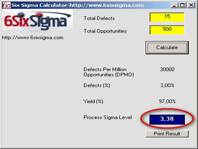 Six Sigma Metric Calculator v1.0.0.1 Screenshots